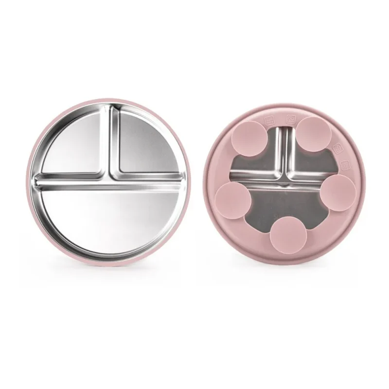Assiette bébé inox ventouse – Antidérapante, saine & durable